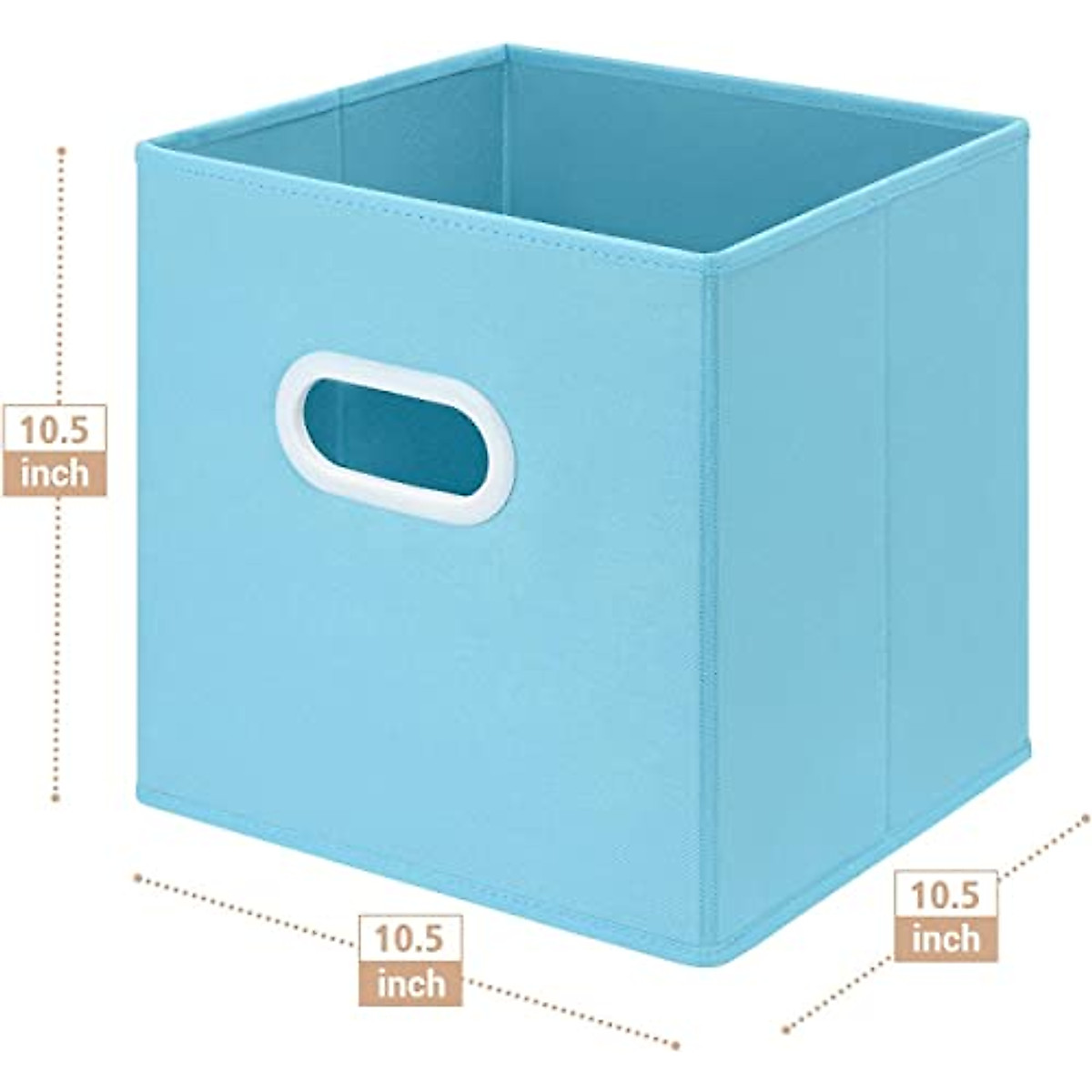 MaidMAX Cloth Storage Bin with Dual Plastic Handles for Home Closet Nursery Drawers Organizers, Foldable, 6 Colors, 10.5×10.5×11 inches, Set of 6
