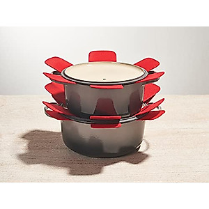 Le Creuset Set of 3 Felt Cookware Protectors - Cerise