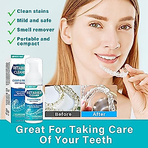 Retainer Cleaner, Denture Cleaner, Suitable for Stains, Discoloration, Odors, Fresh in 3 Minutes