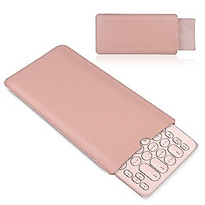 GFANSY PU Leather Keyboard Sleeve for Logitech K380 & Apple Wireless Magic Keyboard A2449 A2450 MLA22LL/A A1644, Travel Sleeve Bag Case, (Not Included Keyboard) PU-Pink