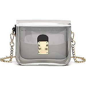 KUI WAN Clear Bag Stadium Approved, Clear Crossbody Bag Cute Clear Purse Gift for Women for Sport Event Concert