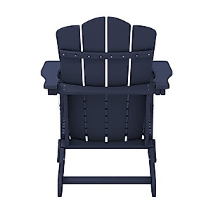 KINGYES Folding Adirondack Chair, HDPE All-Weather Adirondack Chair, Navy