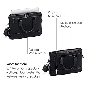 TUMI - Harrison Sycamore Slim Leather Top Zip Briefcase - 15 Inch Computer Bag for Men and Women - Black