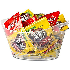 Zilpoo 4 Pack - Plastic Oval Storage Tub, 4.5 Liter Wine, Beer Bottle Drink Cooler, Parties Ice Bucket, Party Beverage Chiller Bin, Baskets, Clear