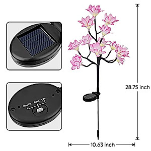 Berngi Solar Flowers Lights Solar Outdoor Lights Garden Decorative 4PACK,12LED Outdoor Lights Solar Powered Waterproof Landscape Lights Decorations for Yard Christmas Fairy Garden Decor