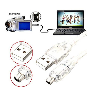 chenyang Only for DCR-TRV75E DV Firewire to USB Cable USB 2.0 to Firewire IEEE 1394 4Pin iLink Cable 1m