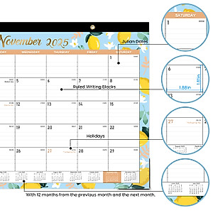 2023 Desk Calendar - 12 Monthly Desk/Wall Calendar 2023, January 2023 - December 2023, 16.8" x 12" Monthly Desk Calendar Pad with Corner Protectors, Thick Paper, Ruled Blocks