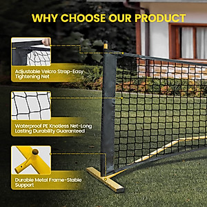 Portable Pickleball Nets, 22 FT Regulation Size Pickleball Set with Net, Pickle Ball Game Net System with Carrying Bag for Indoor Outdoor Backyard