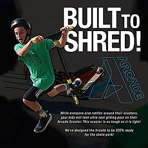 ARCADE Pro Scooters - Stunt Scooter for Kids 8 Years and Up - Perfect for Beginners Boys and Girls - Best Trick Scooter for BMX Freestyle Tricks (Black/Black)