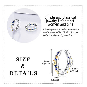 Star Hoop Earrings Moon and Star Earrings for Women Silver Hoop Earrings Jewelry Gifts for Women