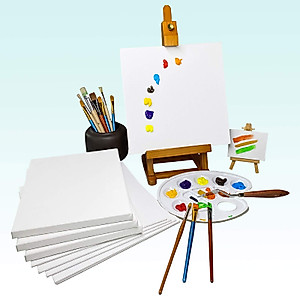 Genixart White Blank Canvas Panels, 11x14 Inch 12 Pack, 100% Cotton, Primed Professional Artist Canvases Boards for Acrylics & Oils Painting