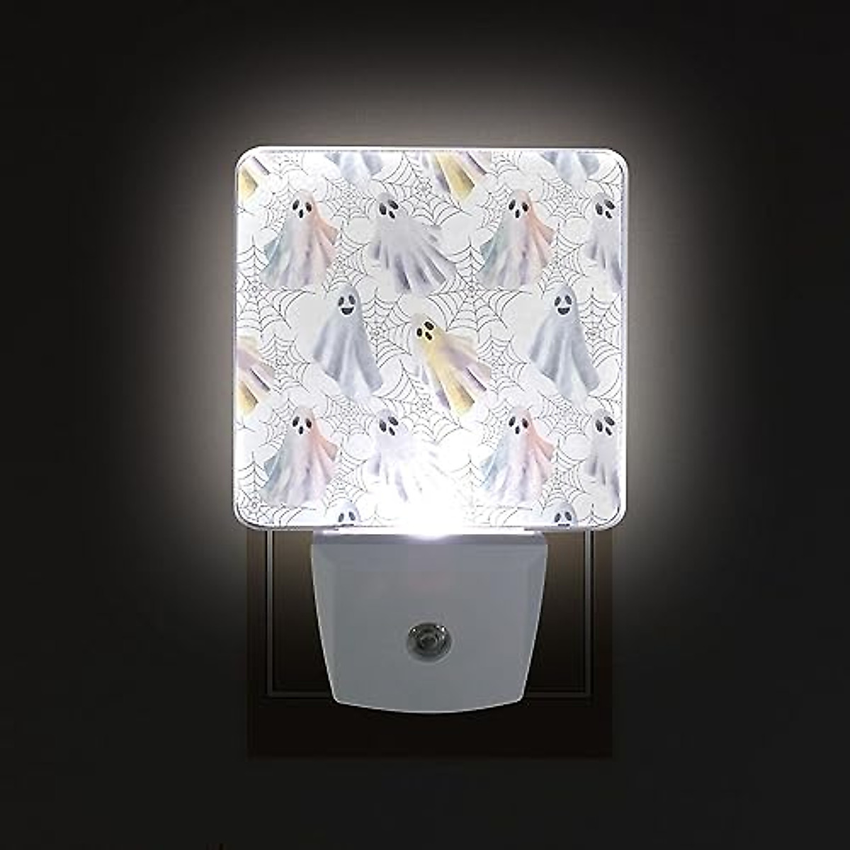 JSTEL Halloween Ghost Night Lights Plug into Wall Decorative Dusk to Dawn,Halloween Night Light Plug in,LED Nightlights for Bedroom Bathroom Kitchen Hallway Stairs