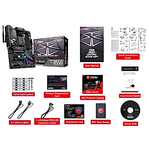 MSI MPG B550 GAMING EDGE WIFI Gaming Motherboard (AMD AM4, DDR4, PCIe 4.0, SATA 6Gb/s, M.2, USB 3.2 Gen 2, AX Wi-Fi 6, HDMI/DP, ATX, AMD Ryzen 5000 Series processors)