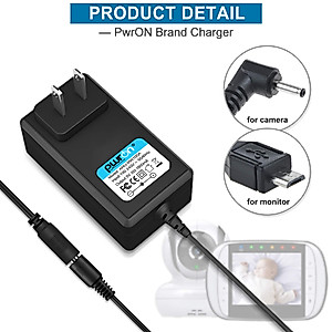 PwrON DC 5V Adapter Fits for Motorola MBP33S MBP36S MBP36XL MBP38S MBP41S MBP43S MBP843 MBP853 MBP854 MBP855 MBP-33SPU MBP33SBU MBP36SBU MBP36S-PU Video Baby Monitor Power Supply Cord