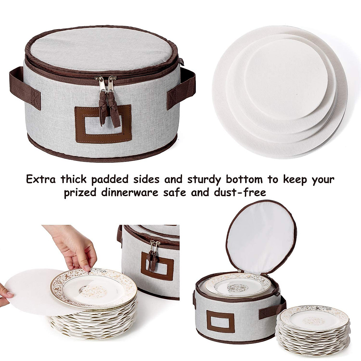 Jillmo China Storage Containers, 5-Piece Stackable Dish Storage Containers and Moving Boxes for Plates, Mugs, Crystal