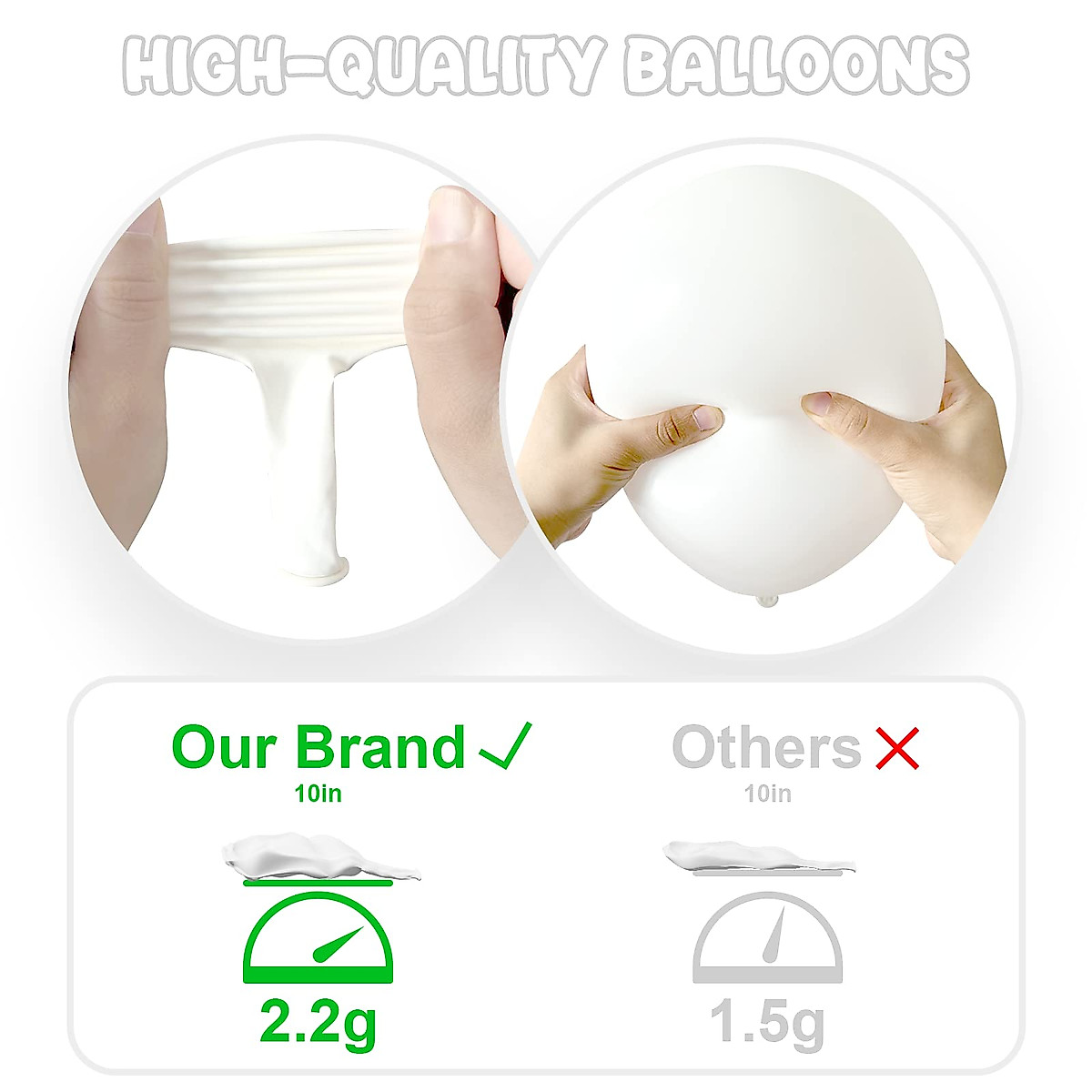 White Balloon Garland Arch Kit - 121 pcs - With 5/10/12/18 different sizes of white latex Balloon Arch Kit, perfect for Birthday Party, Graduation, Baby Shower, Wedding, Decoration (white balloons)