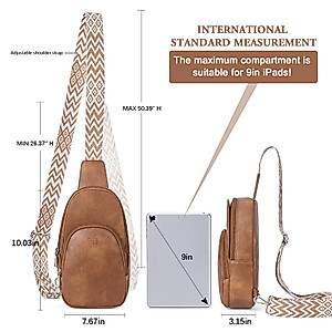 CLUCI Crossbody Bags for Women - Small Sling Bags, Leather Backpack for Travel, Cycling - Brown