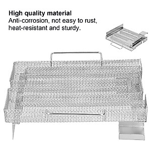 High M Shaped BBQ Cold Smoke Generator for Grilling Meat and Veggies, Stainless Steel Smoker Tray for Cold/Hot Smoking