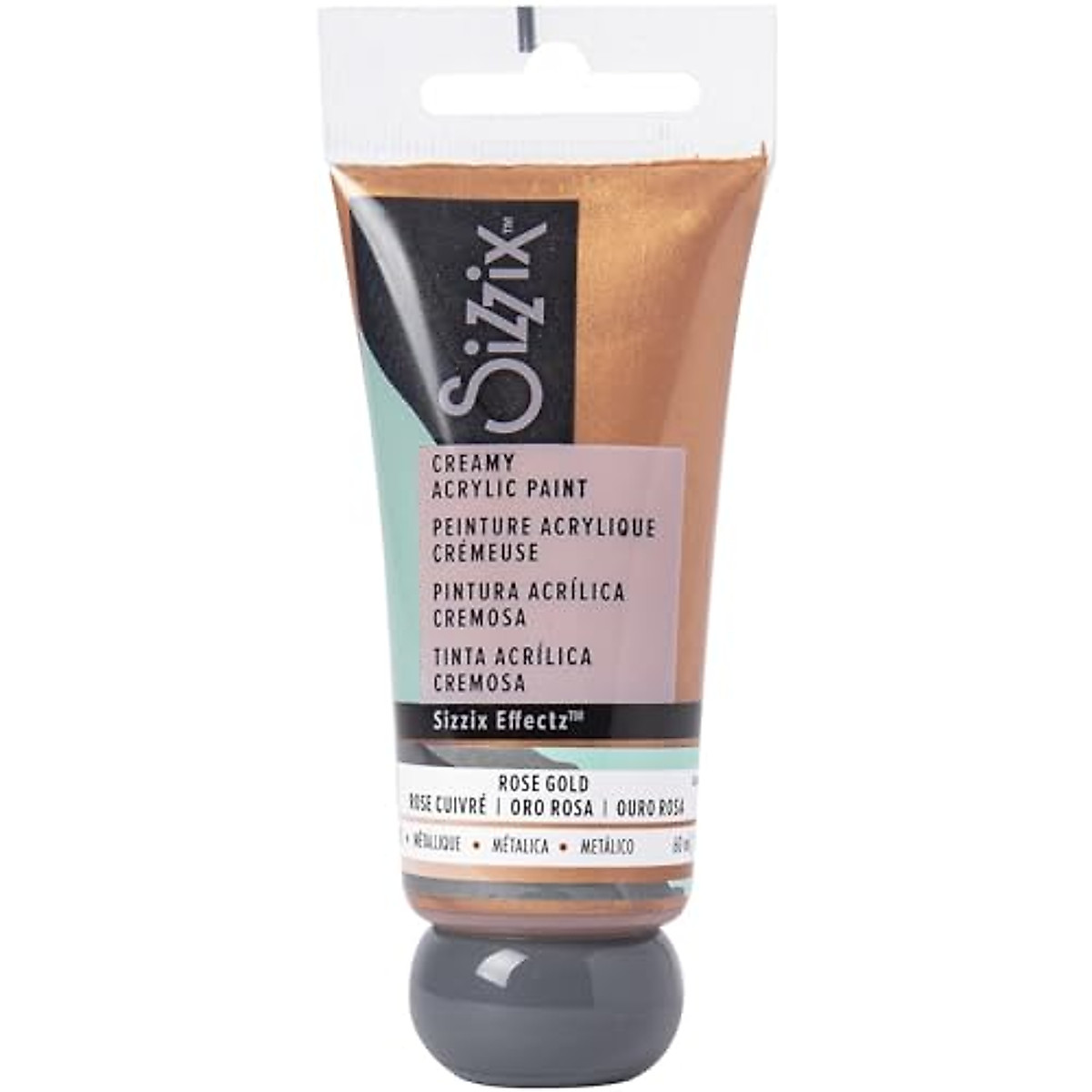 Sizzix Effectz Creamy Metallic Acrylic Paint Rose Gold 60ml, 664562