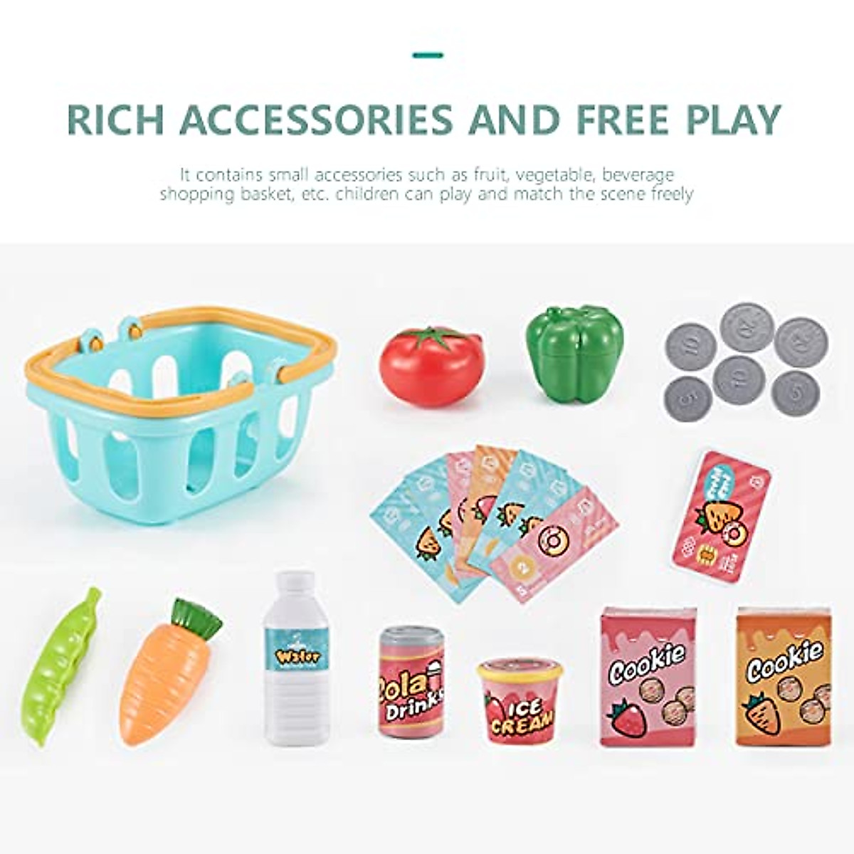 Kids Toys, DIY Supermarket Cash Registers with Fruits, Vegetable, Handmade Pretend Play Toys, Sensory Toys, Educational Toys for Kids 5-7, Cute Stuff Unique Birthday Gifts for Boys Girls