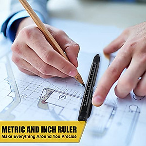 Jasee Gifts for Men, 9 in 1 Multitool Pen, Cool Gadgets for Men Dad Gifts, Birthday Gifts for Dad Him Boyfriend Husband - Led Light, Stylus, Screwdriver, Bottle Opener, Ruler, Level(Black)