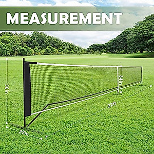 DULCE DOM Pickleball Nets Portable Outdoor, 22 FT Pickleball Net USAPA Regulation Size, Pickle Ball Game Net System with Carrying Bag for Driveway Backyards