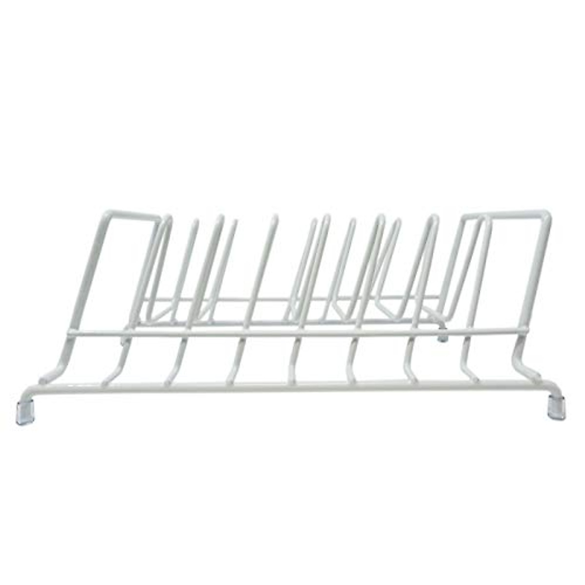 HUJI Plates Holder Pots Pans Lid Organizer Rack for Cabinet, Pantry or Kitchen Counter (ONE, WHITE)