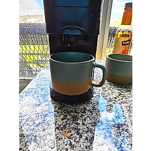 RB&RAMiCS 6 Pack Ceramic Coffee Mug Sets with small spoon, 10 Ounce Coffee Mugs, Restaurant Coffee Cups for Coffee, Tea, Cappuccino, Cocoa, Cereal (6)