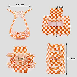 Ahoney 4 Pack Checkered Hair Claw Clips for Thin Hair 2" Y2k Accessories Cute Small Hair Clips for Thick Hair for Women Girls