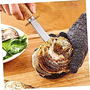 Angoily Seafood Tools 2pcs Stainless Steel Oyster Knife Oyster Shucker Shell Cutter Kitchen Supplies Stainless Steel, Wood Shelled Shell Knife Oyster Shucking Tools Oyster Cutter