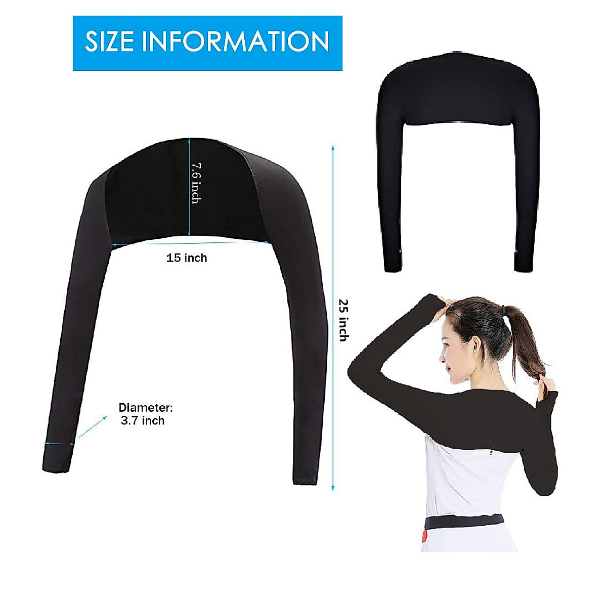 4 Pieces UV Protection Sun Shawl Cooling Arm Sleeve with Thumb Hole for Women Men Cycling Golf Sleeves Shrug, One Size