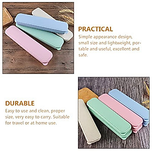 SOLUSTRE Cutlery Sets 4pcs Travel Tableware Storage Boxes Portable Flatware Box Utensils Cutlery Case Fork Spoon Chopsticks Utensils Holder for Camping Picnic Travel Utensils