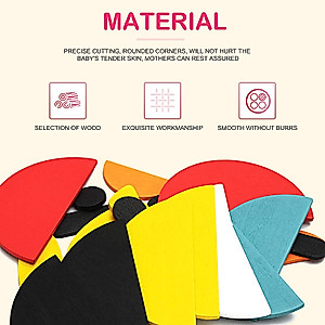 BLATOMY Wooden Pattern Blocks, Jigsaw Puzzle Montessori Toys Geometric Shapes Blocks, Tangram Montessori Toys for Kids, 29 Shape Puzzles and 20 Pattern, Early Learning Toys for 3+ Years Old