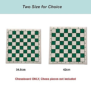 Tournament Chess Mat, Roll Up Chess Boards Professional Club and Tournament Chess Boards, Lightweight & Non Slip, Chess Mat for Kids and Adults(Chess Board only) (34.5cm)