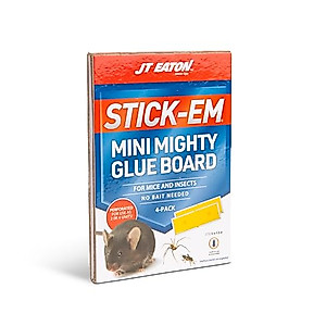 JT Eaton 154 Stick-Em Mini Mighty Glue Boards - Heavy Duty, No-Mess, Child & Pet Safe, 2-Pack