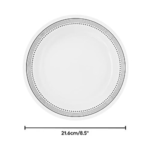 Corelle Dinnerware Set (4pc Set, Mystic Gray)-Set for 4 | Includes 4 x Side Plates | 80% Recycled Glass | 3 X More Durable, Half the Space & Weight of Traditional Ceramic