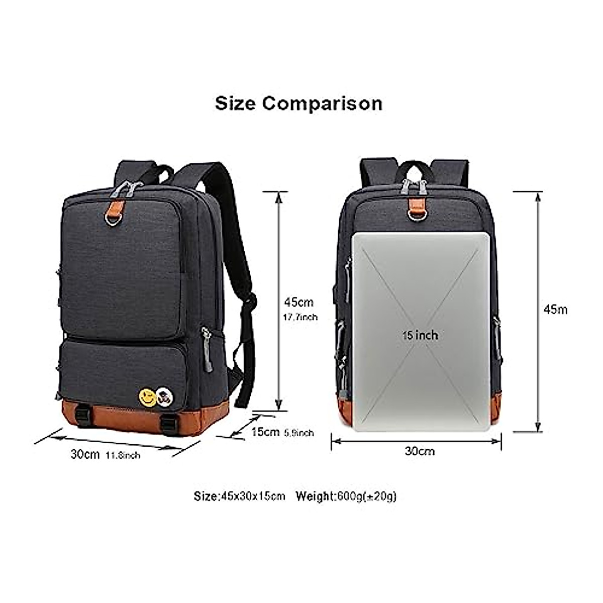 UMocan Student Graphic Bookbag Anime Laptop Bag-Large Capacity Knapsack with USB Charge Port for Teen