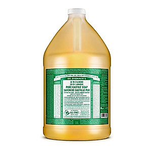 Dr. Bronner’s - Pure-Castile Liquid Soap (Almond, 1 Gallon) - Made with Organic Oils, 18-in-1 Uses: Face, Body, Hair, Laundry, Pets and Dishes, Concentrated, Vegan, Non-GMO