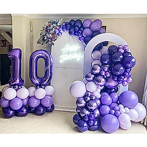 Number 30 Purple Balloons 40 Inch Giant Purple 30 Number Foil Helium Balloons for 30th Purple Birthday Party Supplies 30th Anniversary Events Decorations