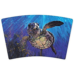 Mugzie Sea Turtle Travel Mug with Insulated Wetsuit Cover, 16 oz, Black