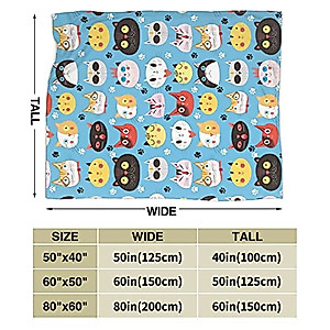 Cute Cat Blanket Warming Gifts Super Soft Throw Blanket Flannel Cozy for Loved One Home Decor for All Season 50"X40"