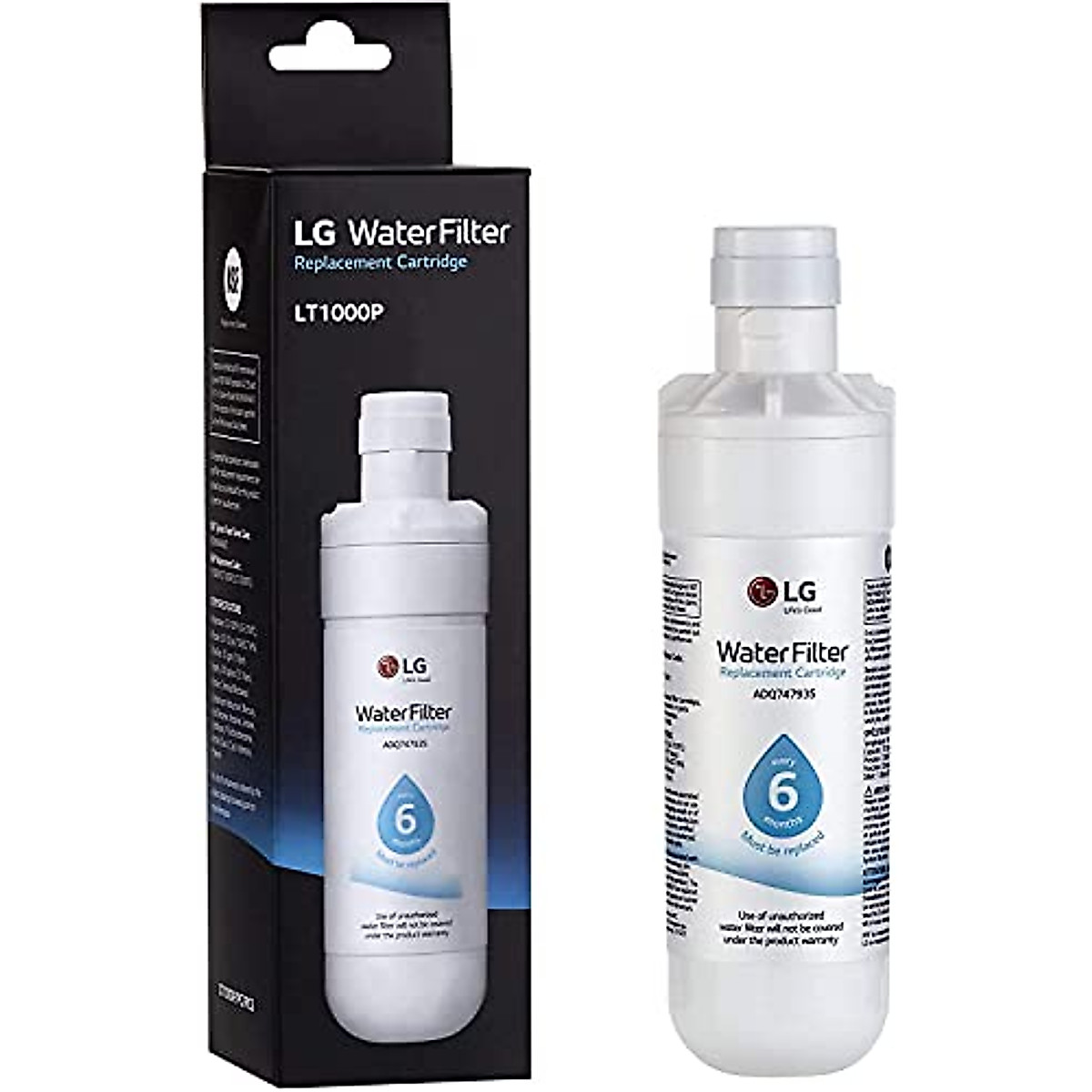 LG LT1000P - 6 Month / 200 Gallon Capacity Replacement Refrigerator Water Filter (NSF42, NSF53, and NSF401) ADQ74793501, ADQ75795105, or AGF80300704 , White
