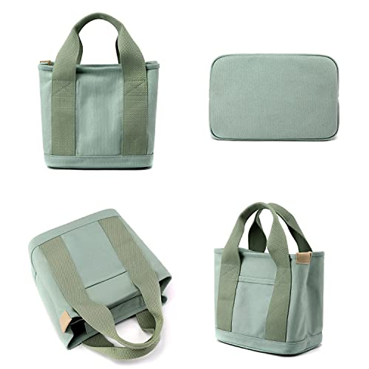 Large Capacity Multi-Pocket Handbag Canvas Tote Purses Crossbody Bag for Women Japanese Handmade Tote Crossbody Bag (Khaki)