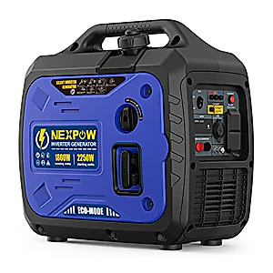 NEXPOW Portable Inverter Generator, 2250W Super Quiet Generator with CO Alarm Ideal,Eco-Mode Feature, Parallel Capability,EPA Compliant,and 5v/3A USB Outle,Lightweight For Backup Home Us& Camping