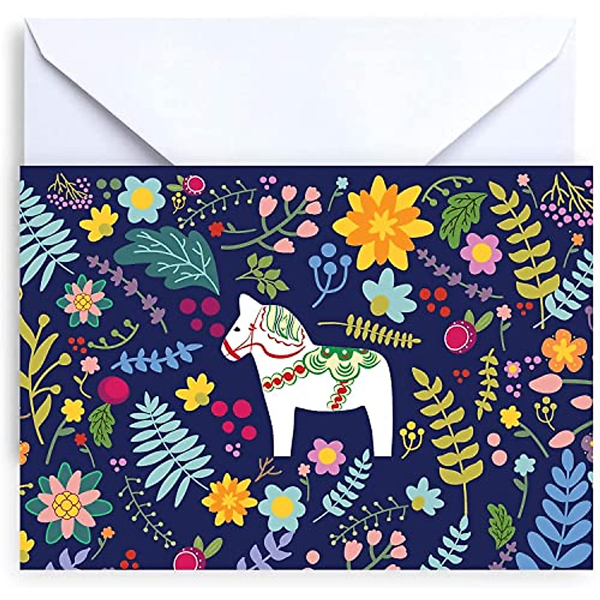 Paper Frenzy Dala Horse Collection Thank You and Note Cards with Envelopes - 25 pack