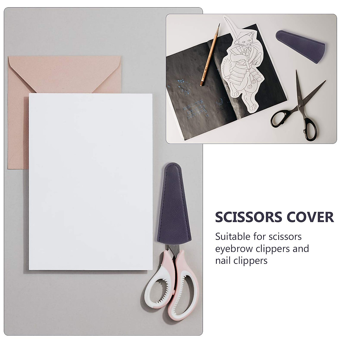 EXCEART 4pcs Sewing Scissors Sheath Leather Scissors Cover Protector Safety Trimming Beauty Tool Protection Cover Collect Bags