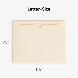 Smead File Jacket, Reinforced Straight-Cut Tab, Flat-No Expansion, Letter Size, Manila, 100 per Box (75500)