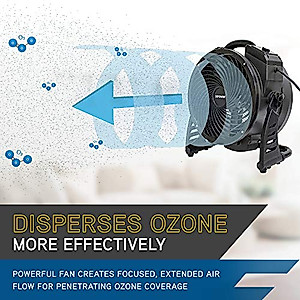 XPOWER M-25 Air Neutralizing Fan, Axial Air Mover w/Ozone Generator, O3 Machine, Commercial, High Capacity, Large Areas, Sanitization, Odor Removal