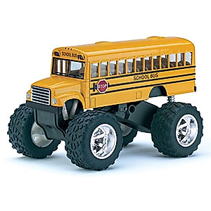 🚌 KiNSFUN 5" Monster School Bus Die Cast Metal Model Toy Car w/ Pullback Action