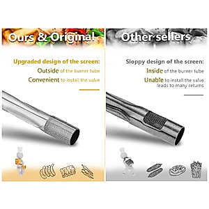 Hisencn 65032 Burner Tube Set for Weber Q300, Q320, Q3000, Q3200 Gas Grills, 304 Stainless Steel Grill Burner kit Replacement for Weber Q Series 60036, 80385, 13122, 404341, 57060001, 586002